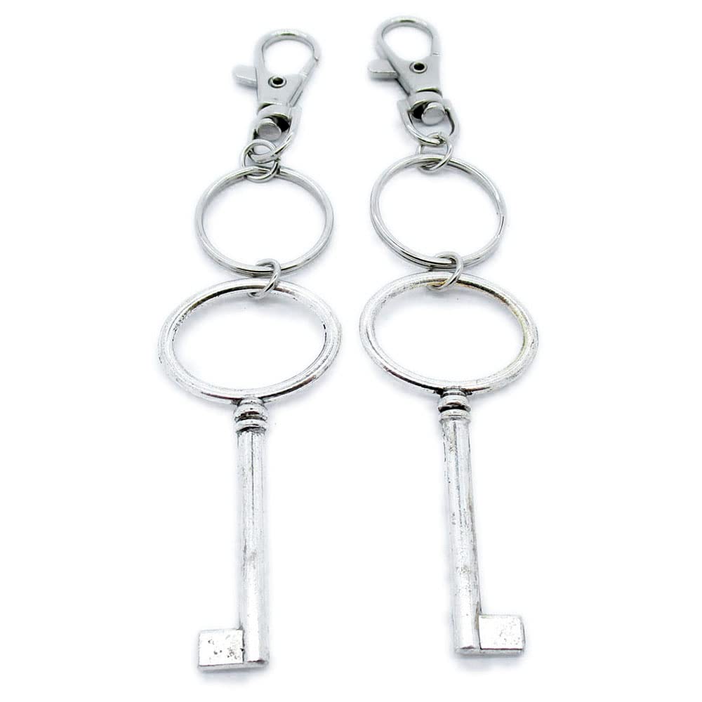 100 Pieces Keychain Keyring Door Car Key Chain Ring Wholesale Supplier Clasps EH6T0L Fake Skeleton Key