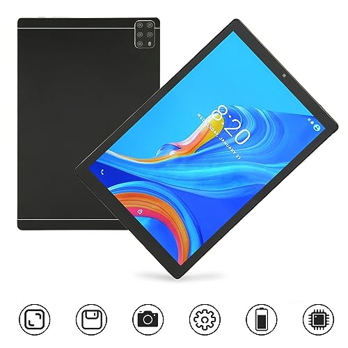 10.1 Inch 2 in 1 Tablet12, Deca Core CPU, 6GB RAM 128GB ROM, HD Touchscreen, Dual Speakers,Certified, Perfect for Office & Entertainment (US Plug)