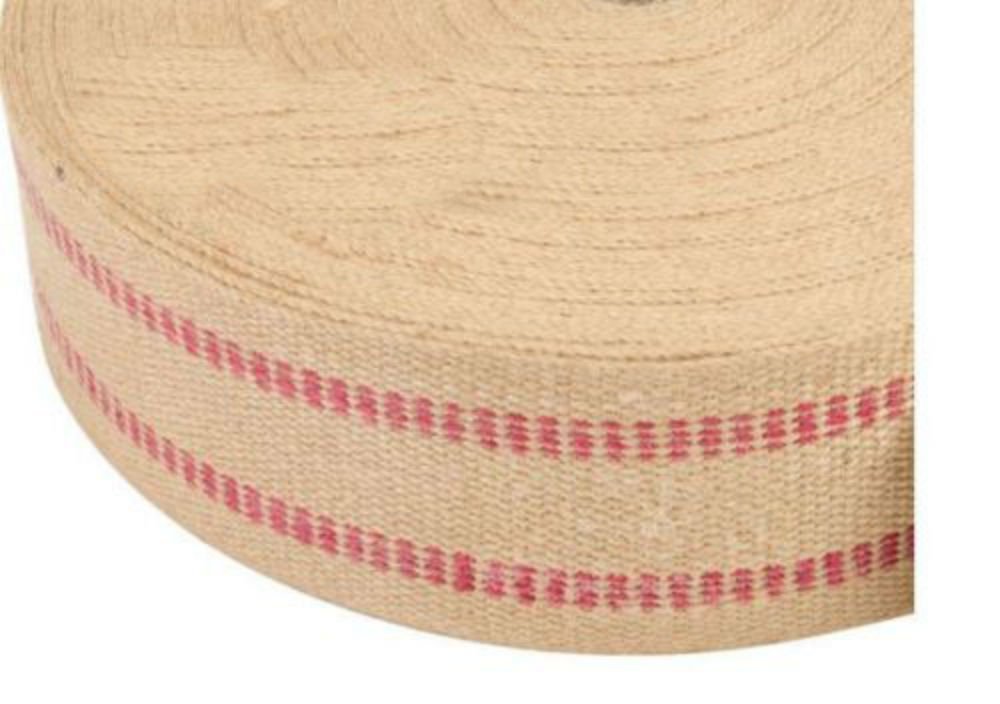 10 yd RED Stripe LINE JUTE WEBBING HEAVY WEIGHT Wholesale UPHOLSTERY Supplies