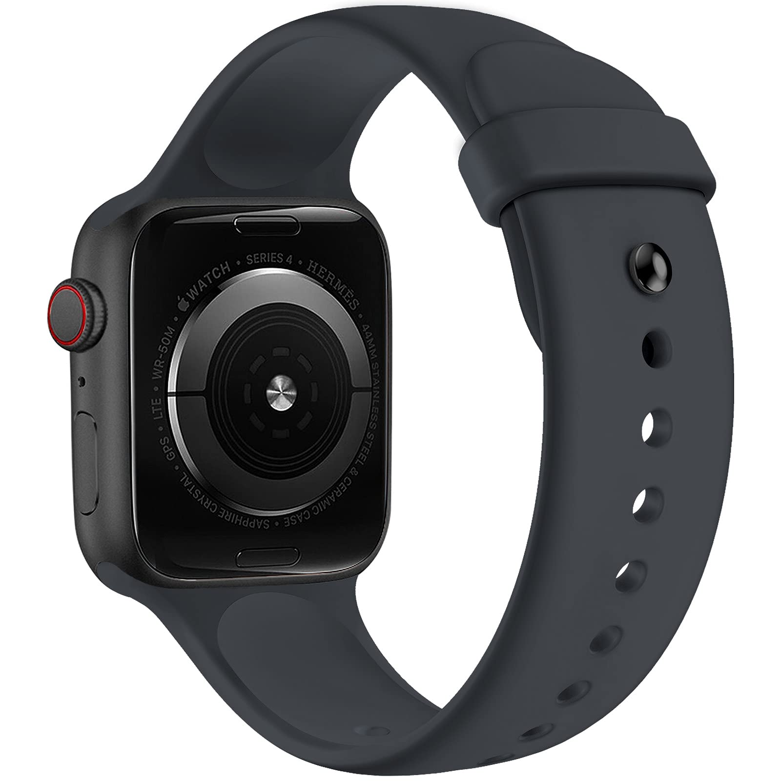 OUHENG 2 Pack Sport Band Compatible with Apple Watch Band 49mm 45mm 44mm 42mm, Soft Silicone Band Strap for iWatch Ultra Series 8/7/6/5/4/3/2/1/SE2/SE (Black/Dark Gray)
