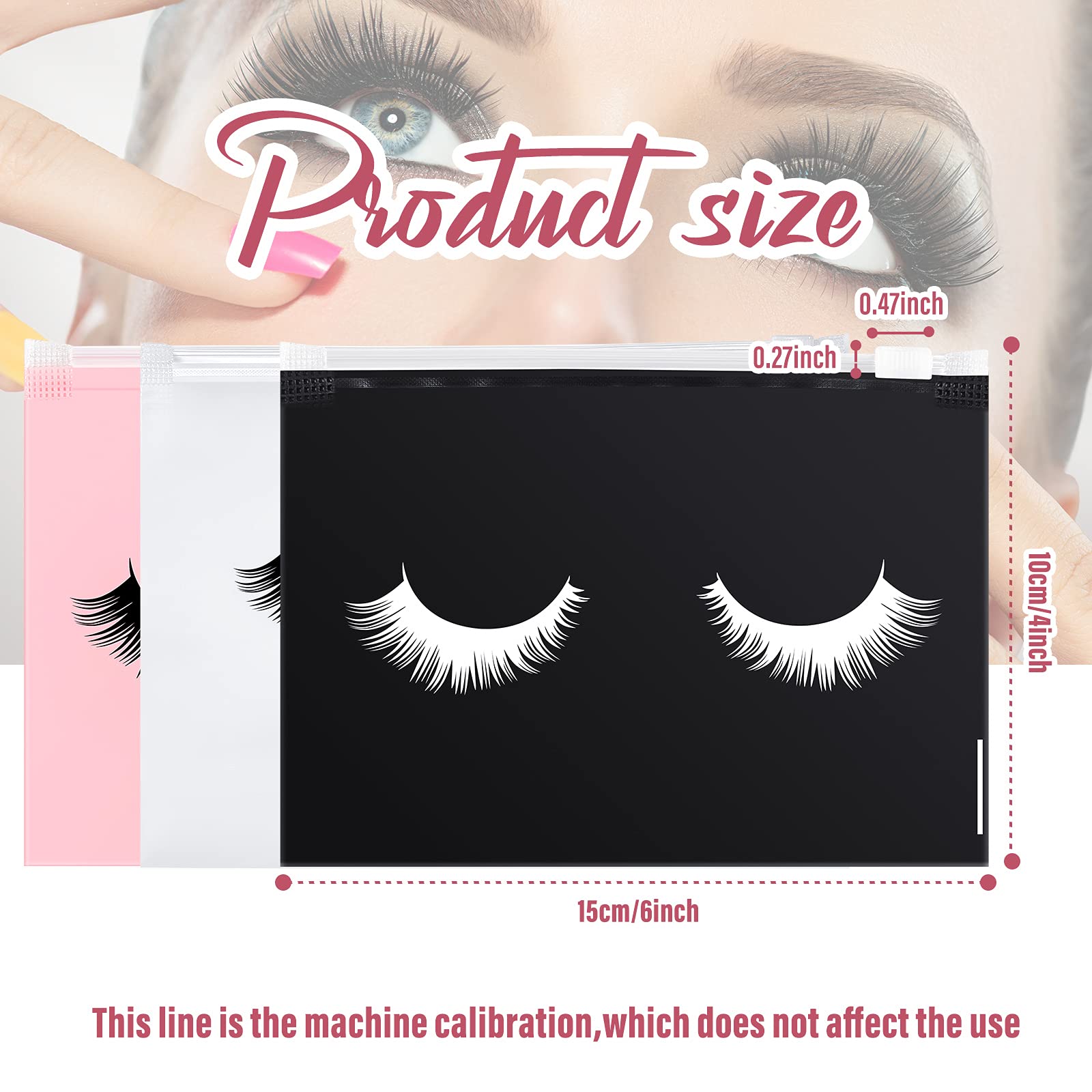 60 Pieces Eyelash Aftercare Bags Cosmetic Makeup Small Zipper Cases Travel Bags Lash Aftercare Accessories for Women Girls, 6 x 4 Inch
