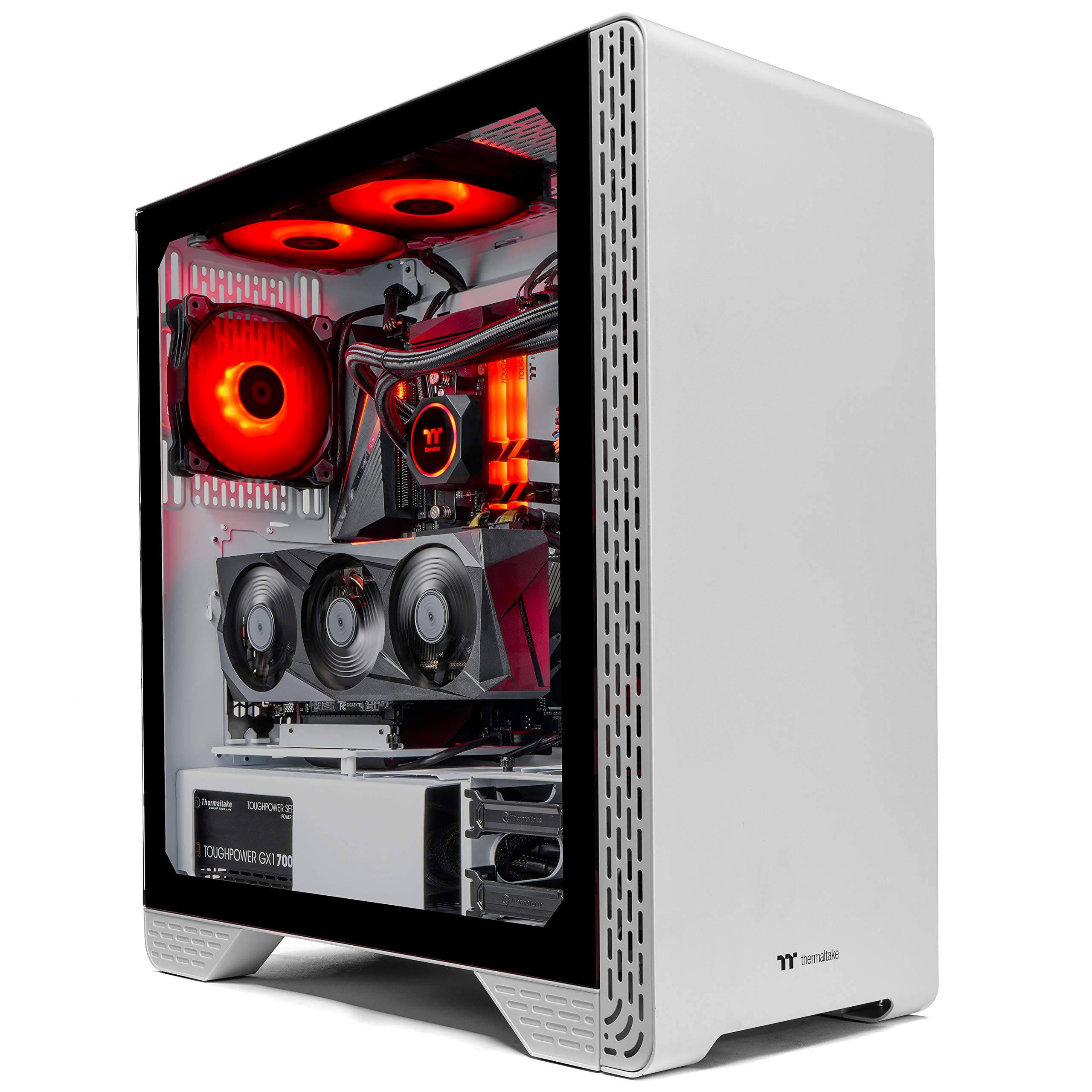Thermaltake Glacier 370 Liquid-Cooled PC (AMD Ryzen 5 5600X, RTX 3070, 16GB RGB 3600Mhz DDR4 ToughRAM RGB Memory, 1TB NVMe M.2, WiFi, Win 10 Home) Gaming Desktop Computer S3WT-B550-37G-LCS
