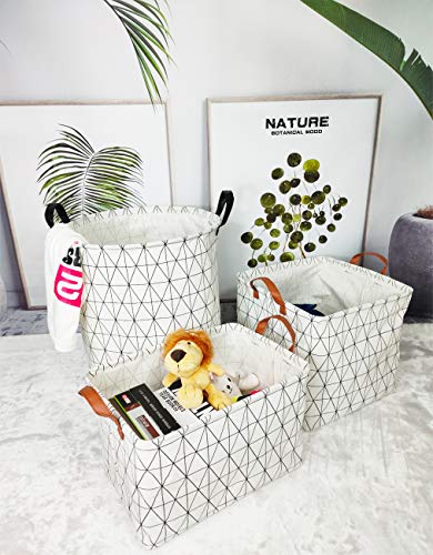 ASKETAM Kid Cute Rectangle Toy Box for Girl, Baby Collapsible Toy Storage Bin Nursery Child Playroom Bedroom Decor Clothes Storage Bin Gift Basket(Geometric diamond)