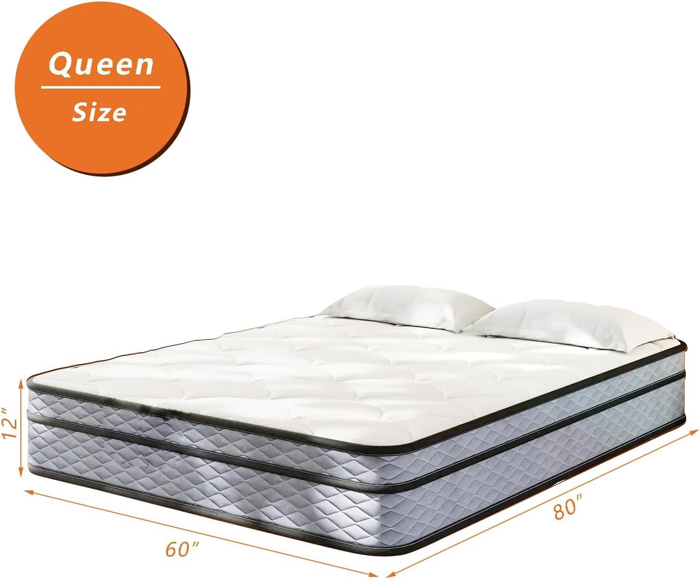 12 Inch Queen size Mattresses , New Memory Foam Hybrid Queen Mattress in a Box, Individual Pocket Spring Breathable Comfortable for Sleep Supportive and Pressure Relief, Medium Firm Mattresses (Queen)