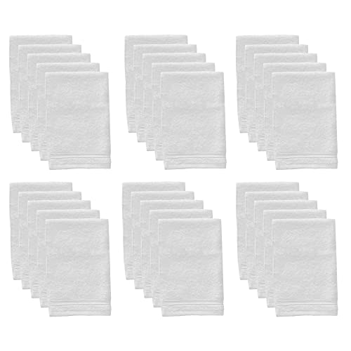 Bokser Home Hospitality Kenwood Wash Cloths, Hotel Quality for Bathroom, Home, Spa and More, 100% Combed Ring Spun Cotton Providing a Soft, Luxurious Feel, White, 13” x 13” (Pack of 30)