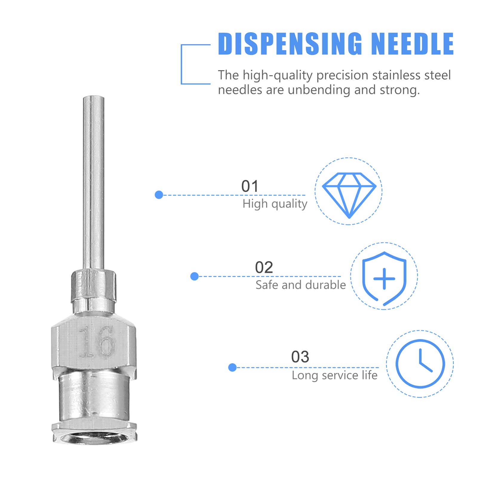 EXCEART 12Pcs Dispensing Needle Blunt Tip Stainless Steel Lock Needles Accuracy Precision- yringe Needle (16G)