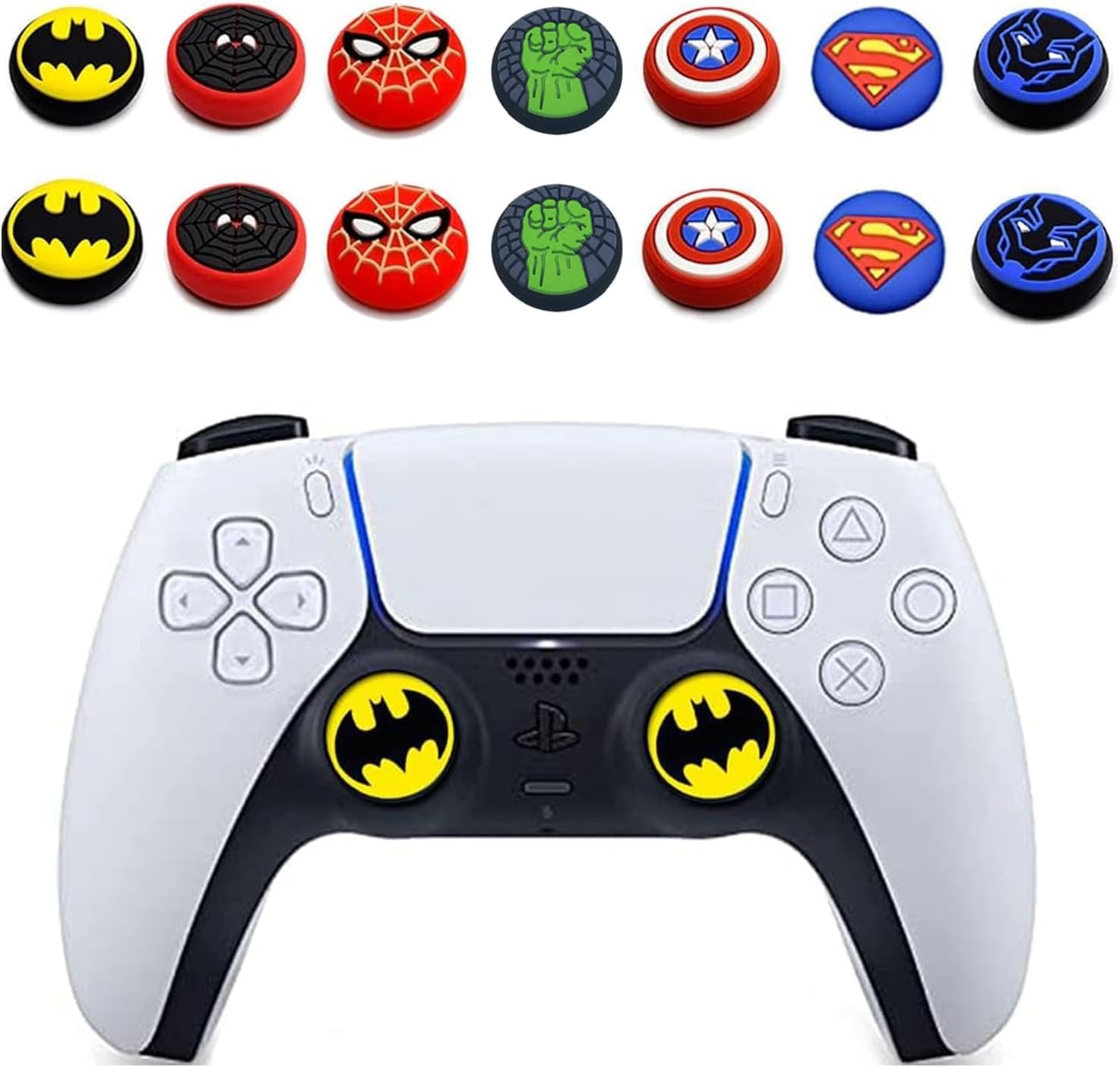 14Pcs Analog Thumb Grip Stick Cover, Wireless Controllers Game Remote Joystick Cap, Non-Slip Silicone Handle Protection Cover for PS5/PS4/Xbox one/360/N Switch PRO