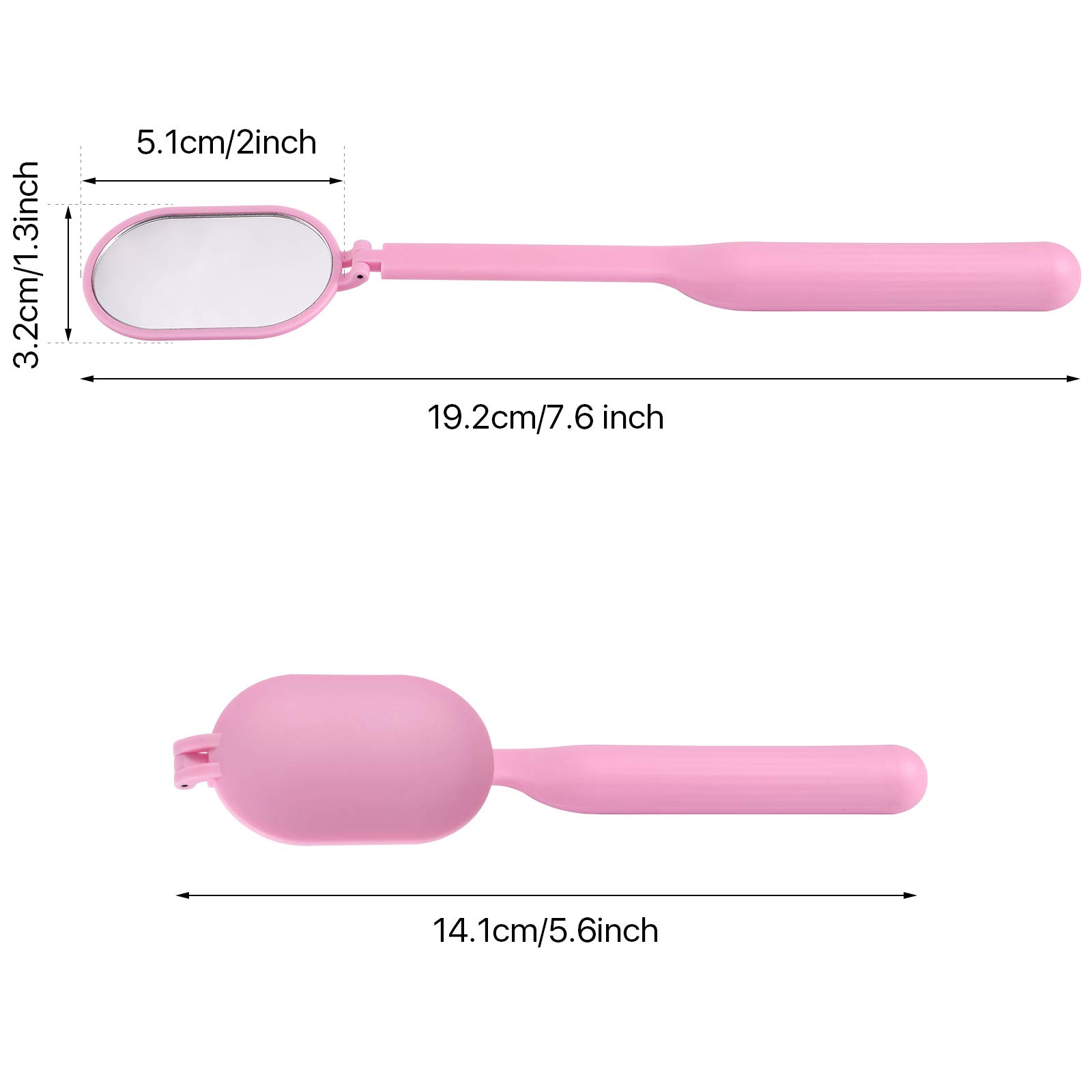 Pretty memory Lash Mirror, 270 Degree Free Rotation Lash Extension Supplies, Lightweight Makeup Mirror for Eyelash Extensions Supplies (Pink)