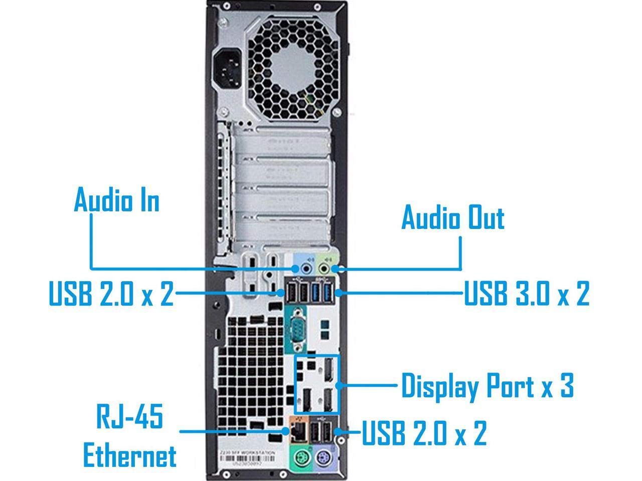 HP Desktop Computer with Windows 10, Workstation Compaq Small Form Factor Elite PC, Quad Core i5-4570 3.20 GHz, 8GB DDR3 RAM, 120GB SSD, DualBand WiFi, DVD-RW, USB 3.0, DisplayPort (Renewed)