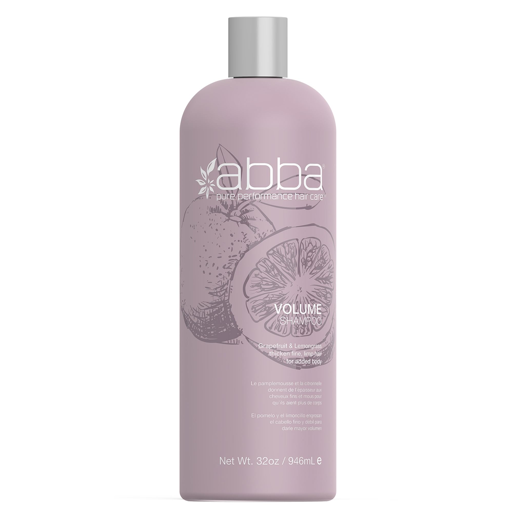 ABBA Volume Shampoo, Grapefruit & Lemongrass, 32 Fl Oz