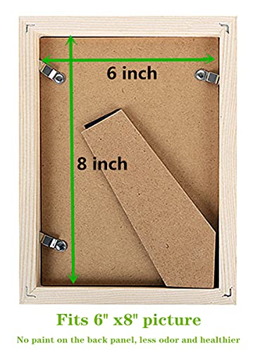 ZYUE 6x8 inch Picture Frame Made of Wood and High Definition Plexi Glass for Wall Mounting and Table Top Display Photo Frame Black