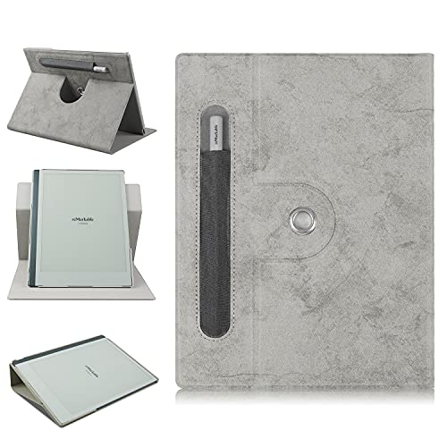 Xuanbeier Rotation Case Compatible with Remarkable 2 Paper Tablet Protective Cover with Pen Holder and Stand Funktion,Gray