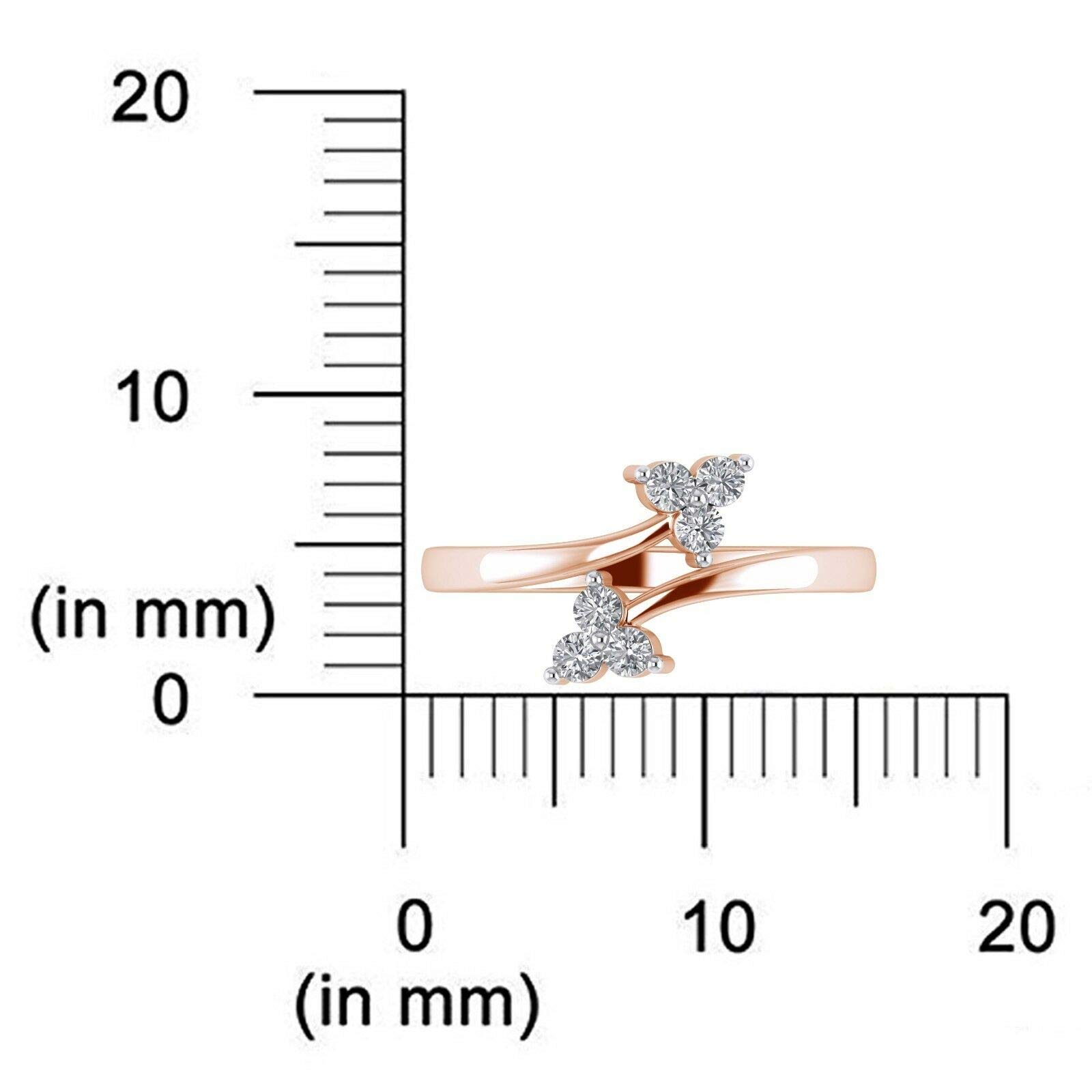 1.5ct Round Cut Cubic Zirconia Womens Toe Ring 14k Rose Gold Plated