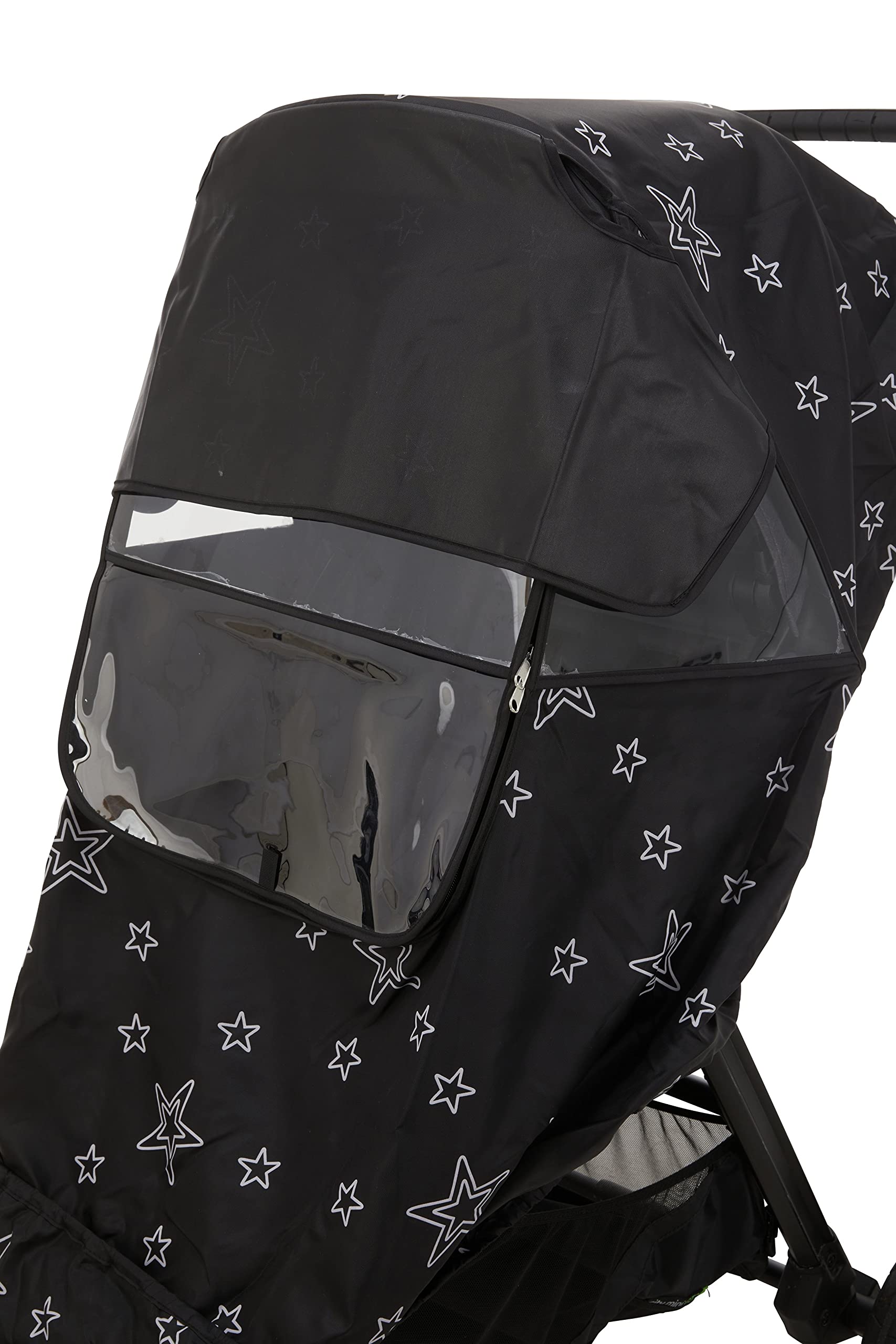 First Essentials Stroller Rain Cover Universal, Baby Travel Weather Shield, Windproof Waterproof, Protect from Dust Snow (Black)