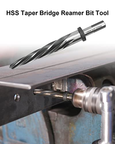 1/2" Drill Bridge/Construction Reamer Bit with 1/2" Shank HSS Taper Chucking Reamer Bit Tool for Steel Metal Wood Alloy Drilling Hole