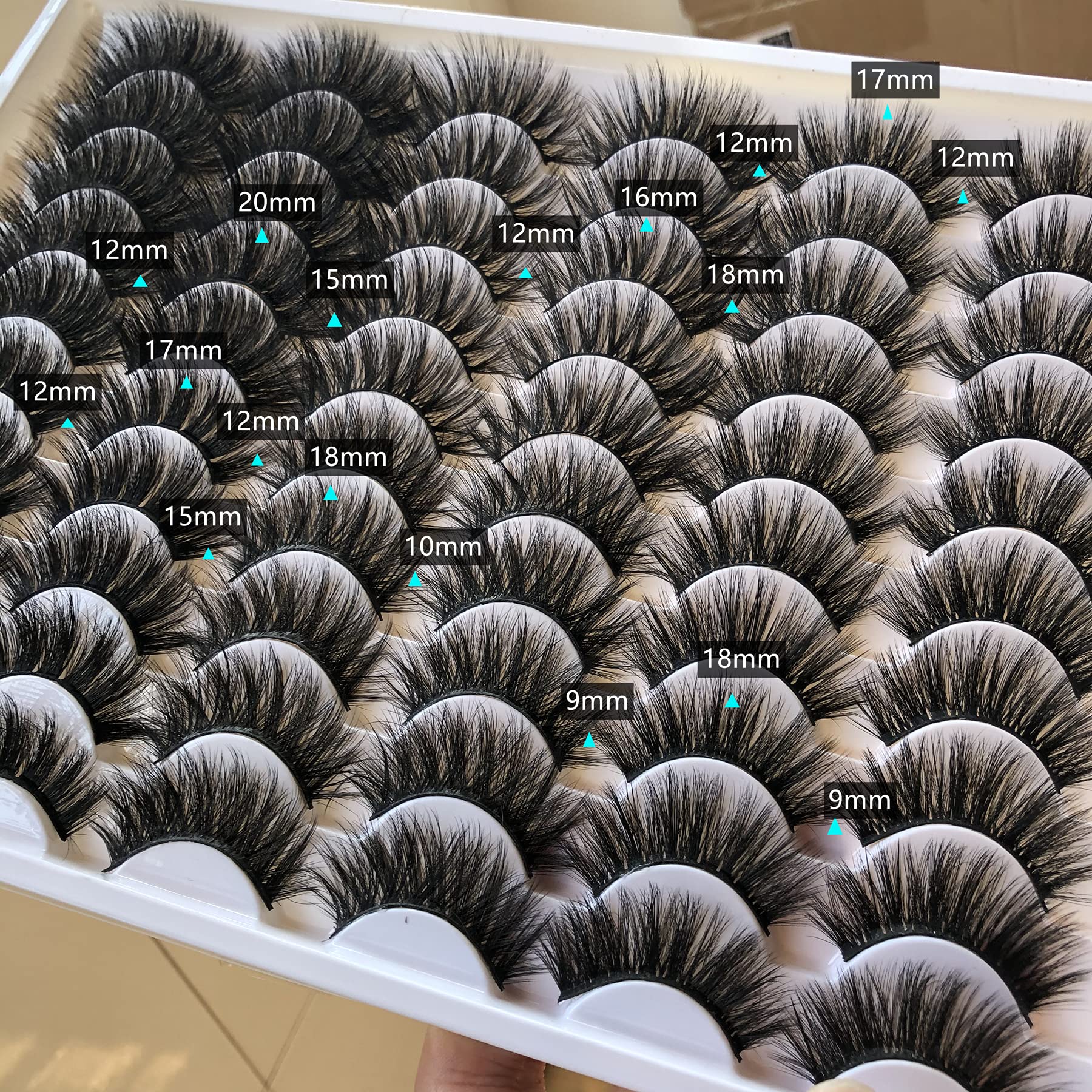 Gmagictobo False Eyelashes Fluffy 30 Pairs Pack Faux Mink Lashes 20MM Long Dramatic 6 Styles Mixed 5D Medium Volume Thick Fake Eyelashes Soft Crossed Makeup Eye Lashes