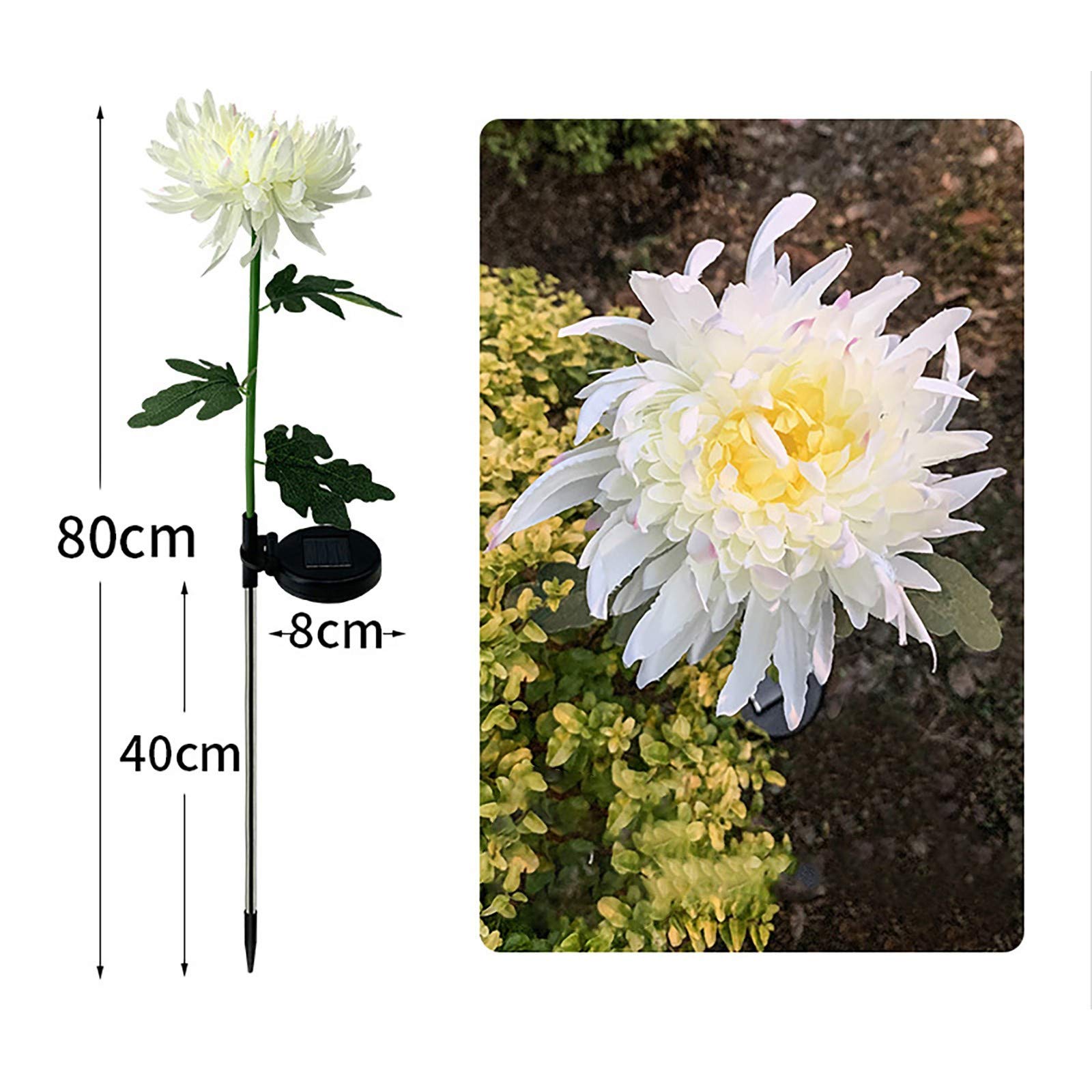 3PCS Outdoor Solar Garden Lights,Spring Artificial Chrysanthemum Waterproof Solar Light LED Lamp, Outdoor Garden Simulation Flower Lawn Lights Home Garden Decor