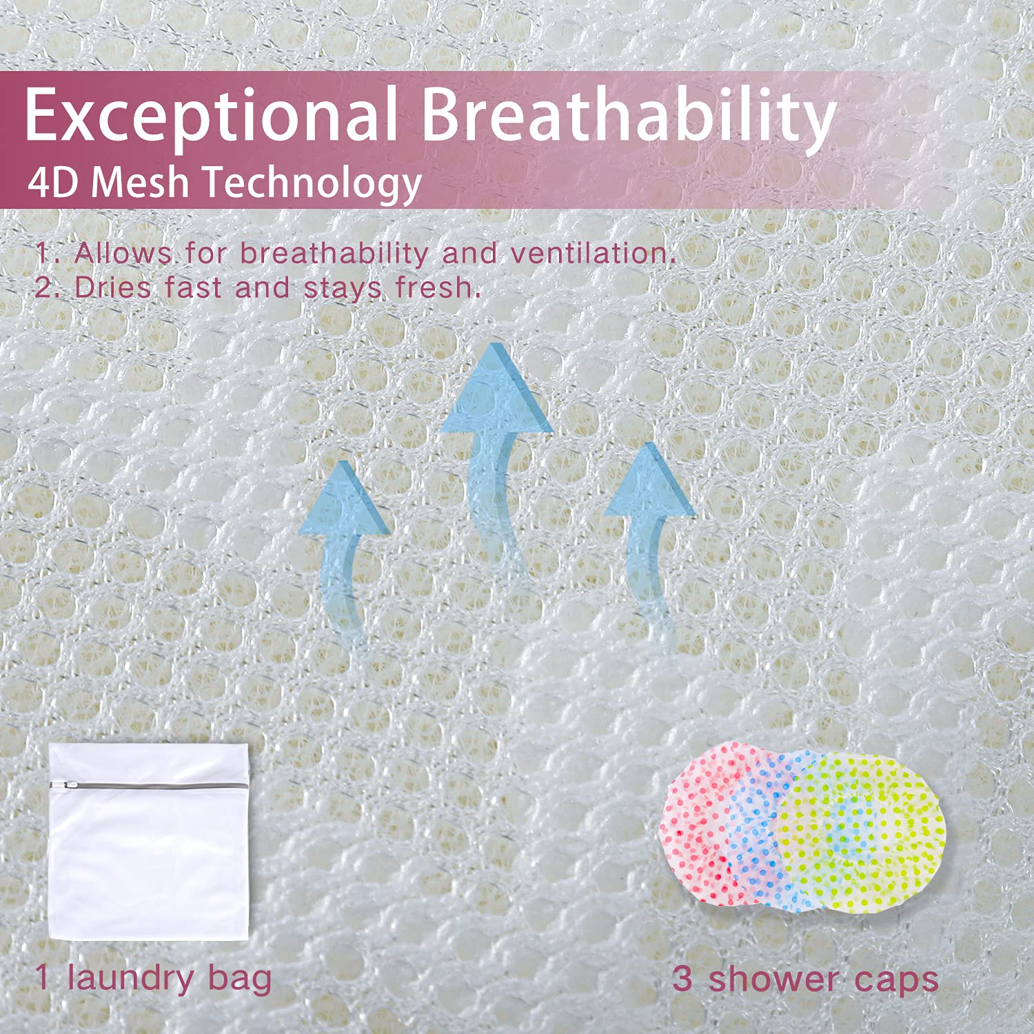 Bath Pillow, Luxury Bathtub Pillow, Ergonomic Spa Bath Pillows for tub with 4D Mesh Technology and 6 Suction Cups,Tub Pillow with Neck, Head, Shoulder and Back Support, Fits All Bathtub,Home Spa