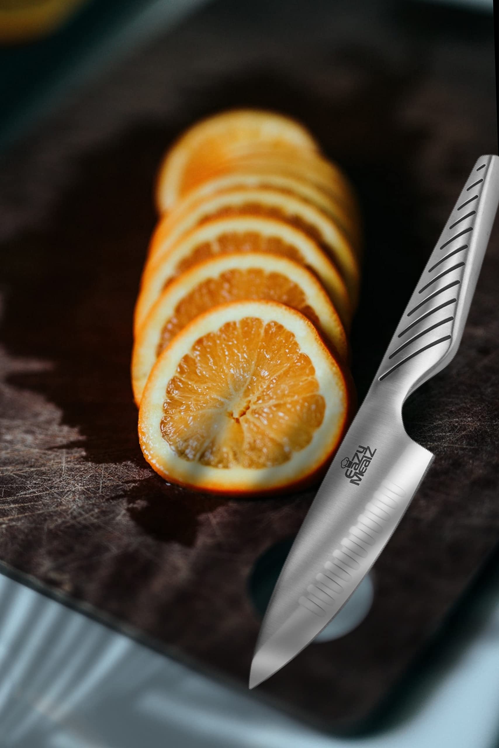 EaZy MealZ Super-Max Sharpness 2 Piece Knife Set | Stainless Steel | Non-Slip Comfort Grip | Professional Quality | All-Purpose | 7” Santoku & 4” Chef’s Knife