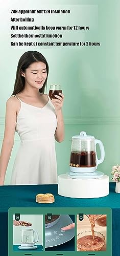 1.5L Household Electric Kettle Health Pot Automatic Thickening Glass Multi-Function Kettle Electric Boiling Teapot 12H Insulation High Borosilicate Glass A,1.5L