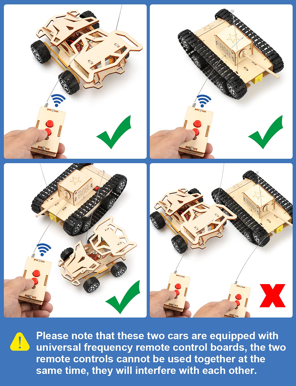 2 in 1 STEM Model Car Kits, 3D Wooden Puzzles, Education Science Experiment Kits, DIY Remote Control STEM Projects Building Toys, Gifts for 8, 9, 10,11,12 Year Old Boys and Girls
