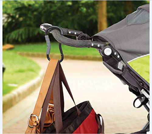 Good Gear 3 Pieces Baby Stroller Hooks, Curved Hook Clips with TPE Grips, Shopping Cart Bag Holder