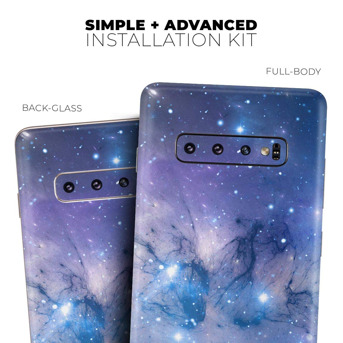 DesignSkinz Blue & Purple Mixed Universe | Protective Vinyl Decal Wrap Skin Cover Compatible with The Samsung Galaxy Note 8 (Full-Body, Screen Trim & Back Glass Skin)