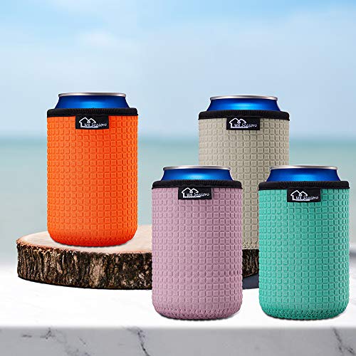WKieason 12oz Standard Can Sleeves Insulators Sleeves Standard Can Covers 12OZ Beer Bottle Sleeves Coolers Holder Non-slip Neoprene Can Coolier Sleeves 4PC Pack (12oz standard-4pcs)