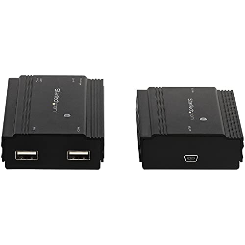StarTech.com 4-Port USB 2.0 Extender Hub Over Single CAT5e/CAT6 Ethernet Cable (RJ45) - 330ft (100m) - USB Extender Hub Adapter Kit - Metal Housing - Externally Powered - 480 Mbps, TAA