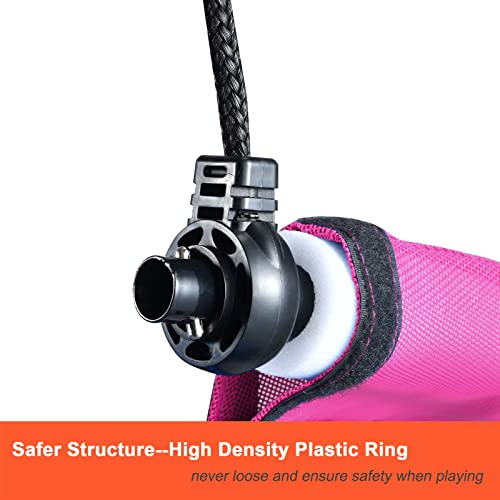 43β 700lbs Saucer Tree Swing,All-Weather Resistant Textilene Swing,360 Degree Spin,w/ 1 Swivel,2 Adjustable Ropes&Long Straps,Easy to Install,Comfortable for Kids Backyard,Playground (Pink)