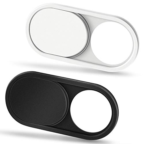 CloudValley Camera Cover Slide, 0.023Inch Ultra-Thin Black&White, Web Webcam Cover for MacBook air, Laptop, iMac, Desktop, PC, MacBook Pro, iPad, iPhone 8/7/6, Privacy Protection [2 Packs]