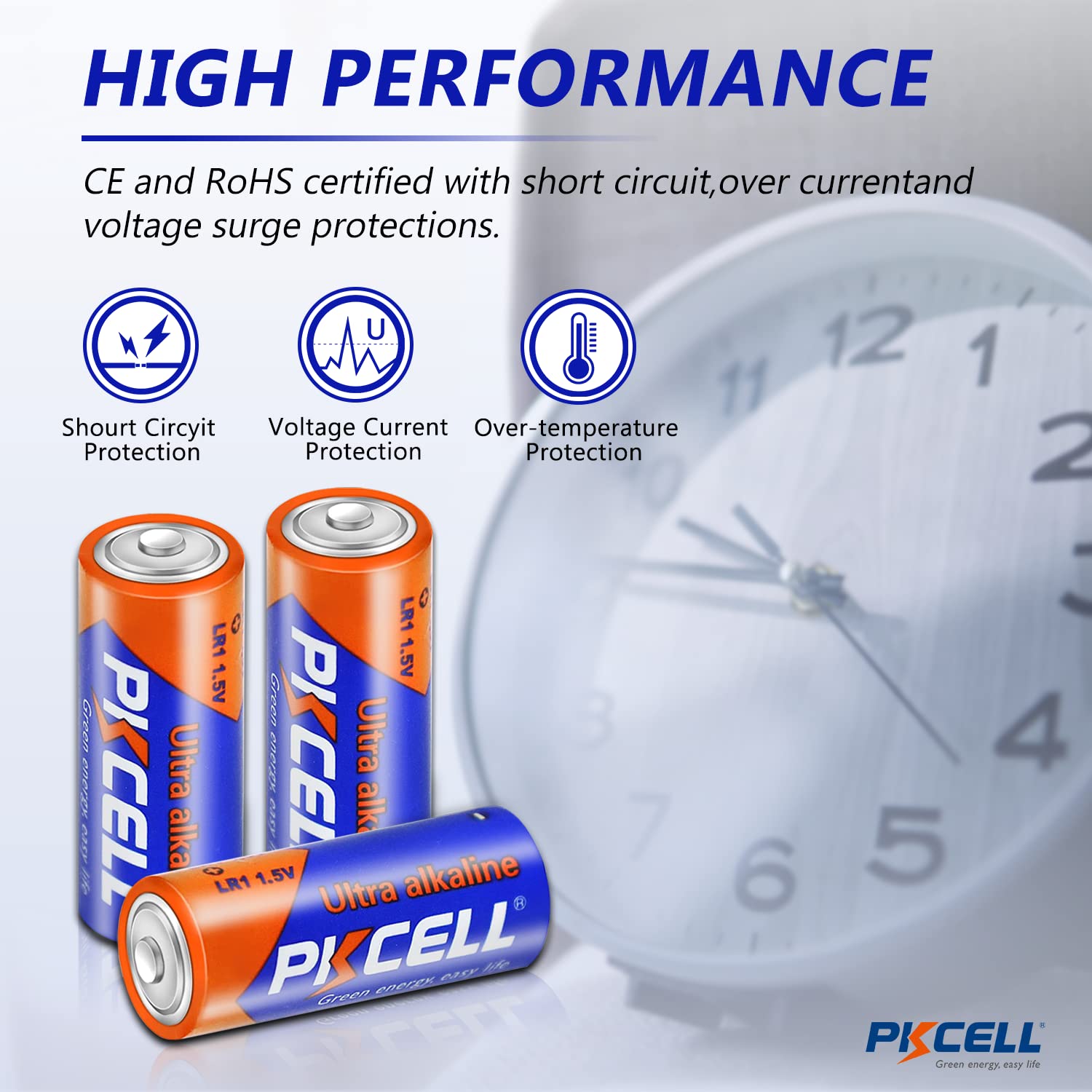 PKCELL N Size 1.5V Alkaline Batteries, MN9100/E90/LR1 Medical Battery 40 Pack, Long-Lasting for Medical Devices, GPS Trackers, Key Fobs, and More