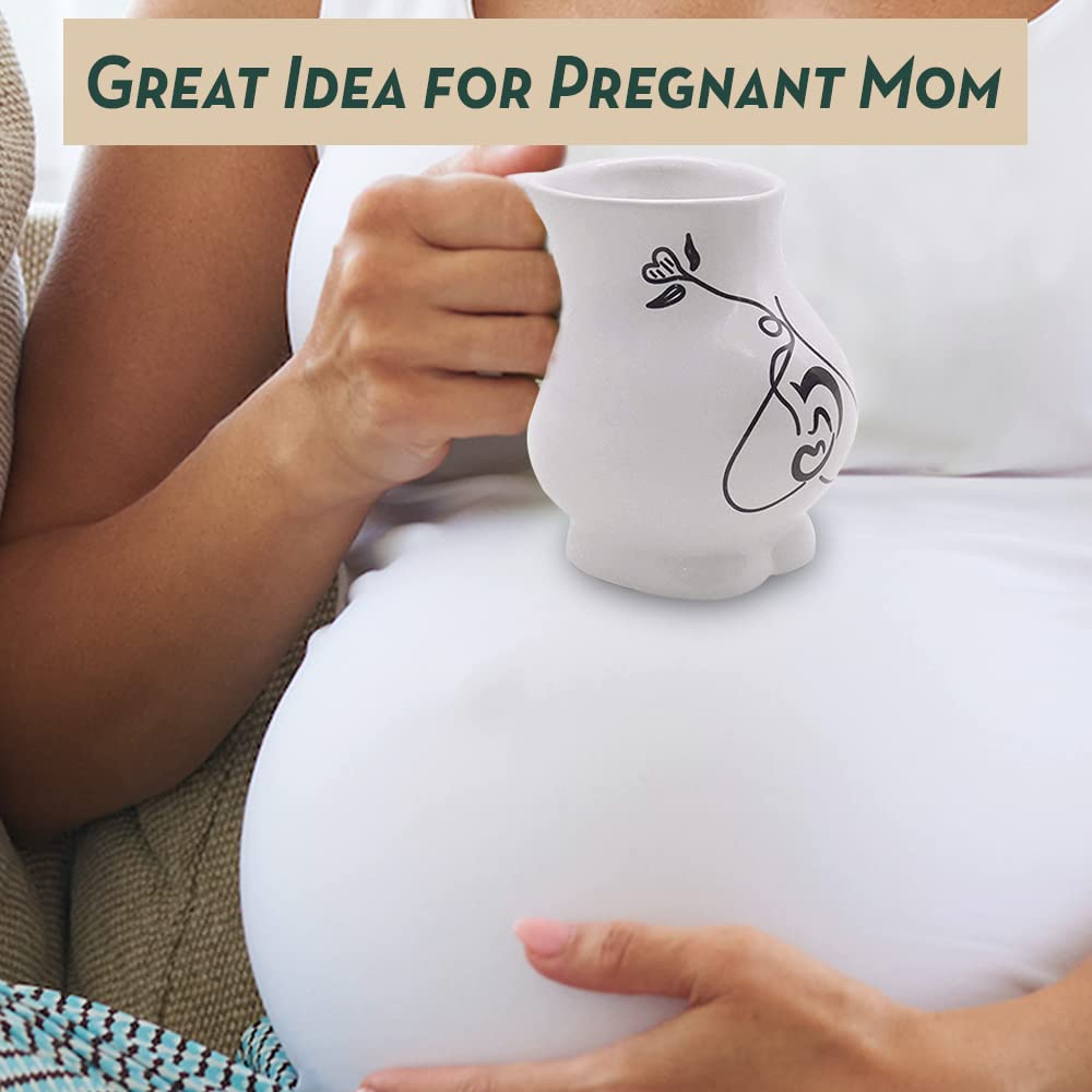 My Little Nugget Pregnancy Mug for Tea and Coffee (14oz) Distinctive Shaped Cute Mug Made from Ceramic Material for Tea and Coffee - Great Idea for Pregnant Mom, Baby Shower, Mother’s Day - White