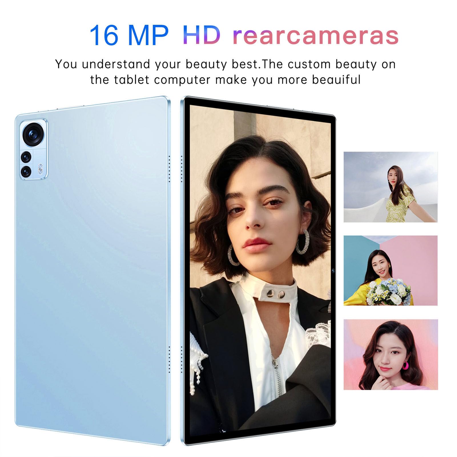 10.1 Inch Tablet Blue 5G WiFi Tablet 100-240V Support Fast Charging with Keyboard for Daily Use (US Plug)