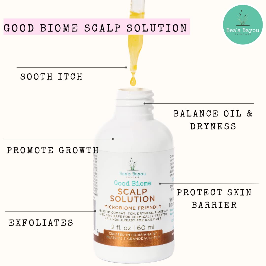 Bea's Bayou Good Biome Scalp Treatment Solution - Helps Reduce Appearance of Itch & Flakes - Promote Hair Retention - Moisturizing - 2.7 fl oz - Magnolia