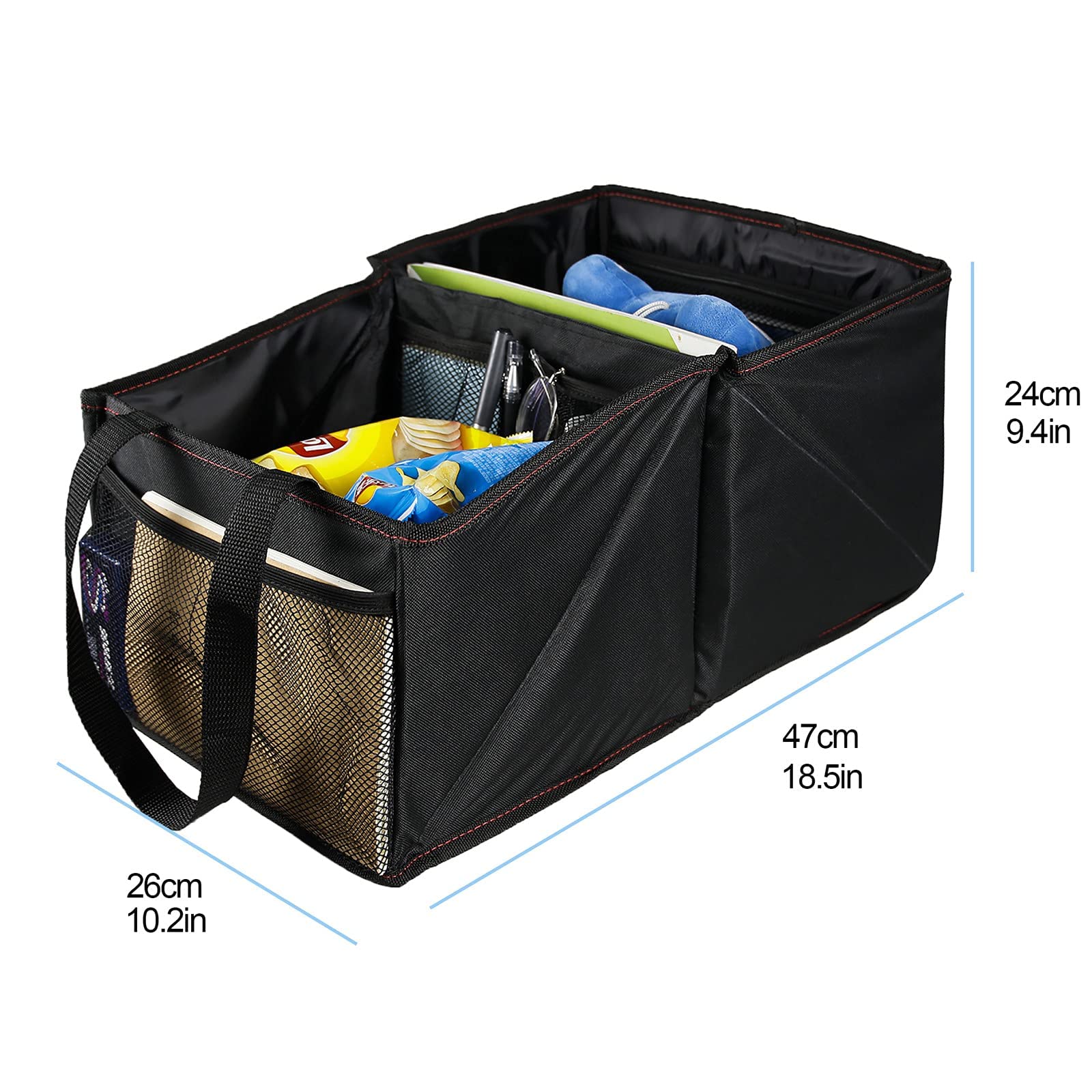 FORCTIBULL Car Seat Organizer with Cup Holders, Car Organizer for Front Seat Backseat, Car Storage Organizer for Adults and Kids, Collapsible
