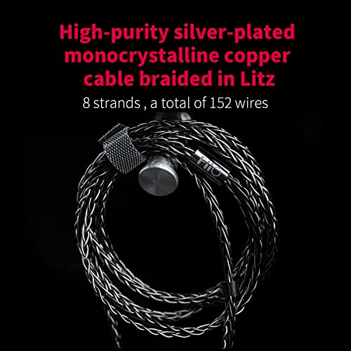 FiiO FH5sPro Headphone Earphones Wired High Resolution Deep Bass 2BA+2DD IEMs Comes with 2.5/3.5/4.4mm Swappable Plugs for Smartphone/PC/Laptop/Tablet