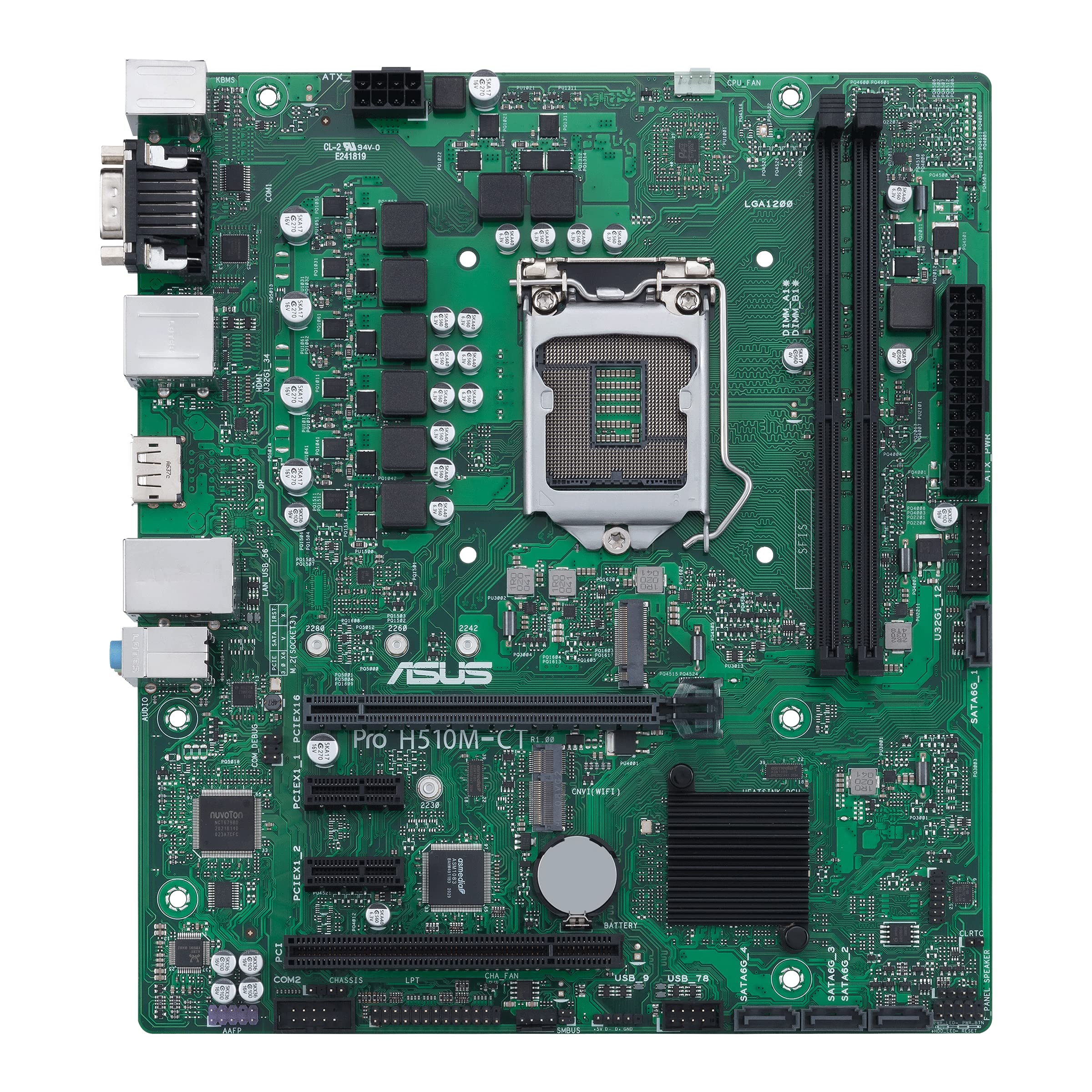 ASUS Pro-H510M-CT/CSM LGA1200 (Intel 10th&11th Gen) mATX Commercial Motherboard (PCIe 4.0, 1 LAN, Front Panel USB 3.2, Intel vPro, DP,TPM IC onboard, COM debug Header, self-Recovering BIOS, ACCE)