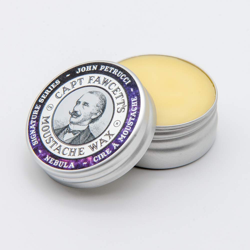 CAPTAIN FAWCETT John Petrucci's Nebula Moustache Wax- Limited Edition Signature series, with premium natural ingredients, for taming and shaping unruly beards, 15ml, Made in the U.K.