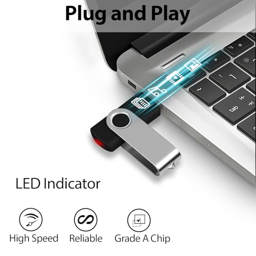 AreTop 8GB Flash Drive 10 Pack, USB 2.0 Swivel Thumb Drives with Easy-Storage Bag 10 Pack Flash Drive Bulk USB Pendrive Jump Drive Memory Stick Storage USB (10PCS 8GB, 10Mixcolors)