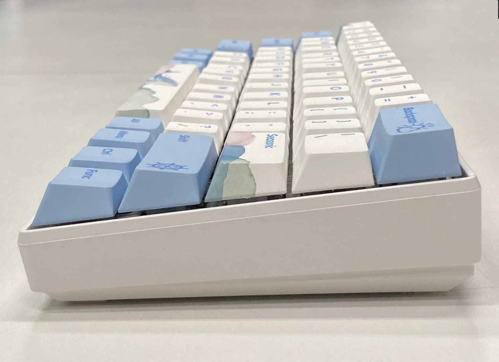 FKZ CXTECH X61 Sea Blue Theme Mechanical Keyboard,Outemu Hot Swap Switch Cherry Profile PBT Custom Keycaps,Mini 61 Keys Type-C Wired Keyboard,White Backlit 60% Gaming Keyboard (Red Switch)