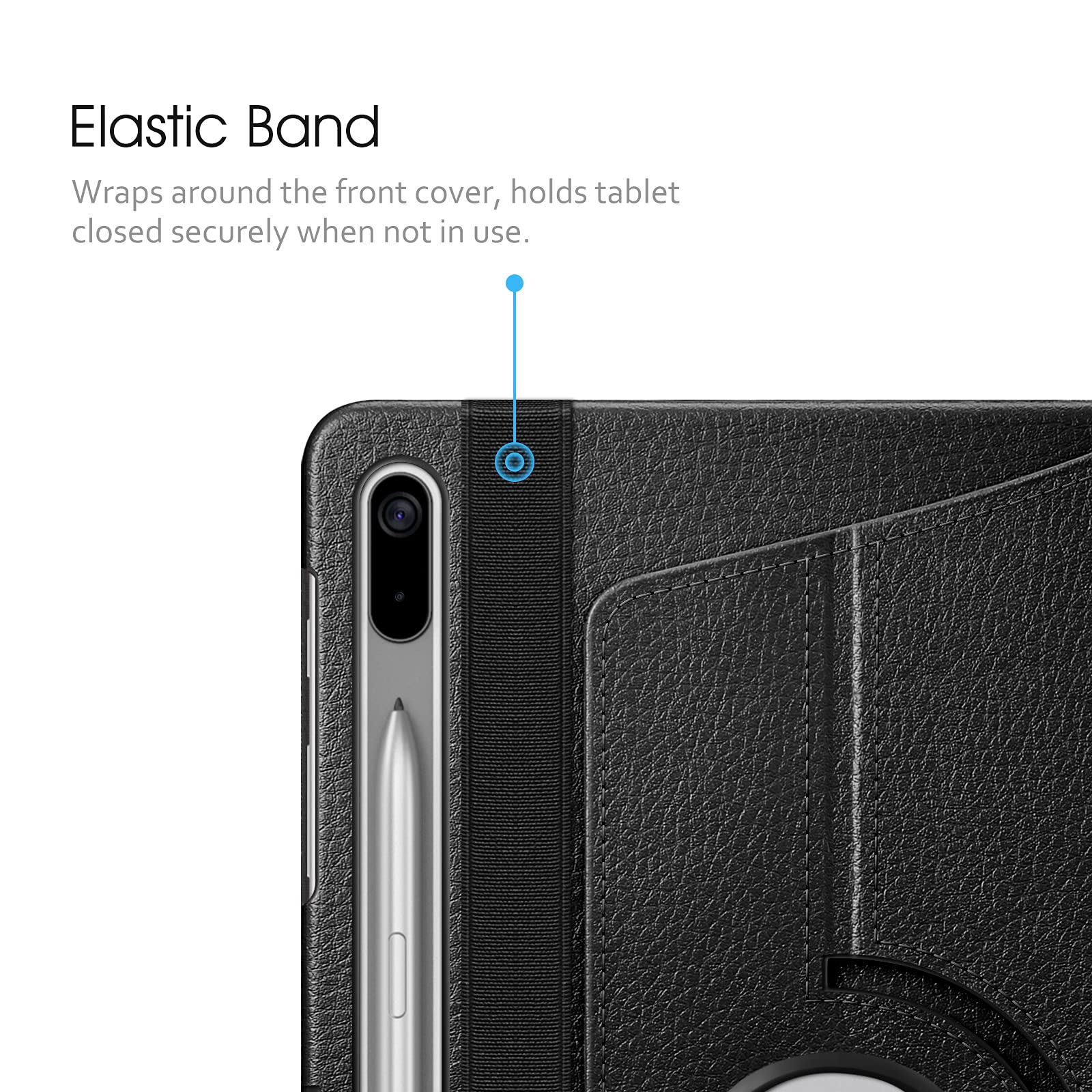 Fintie Rotating Case for Samsung Galaxy Tab S8 Plus 2022/S7 FE 2021/S7 Plus 2020 12.4 Inch with S Pen Holder, 360 Degree Swiveling Stand Cover Auto Sleep/Wake, Black