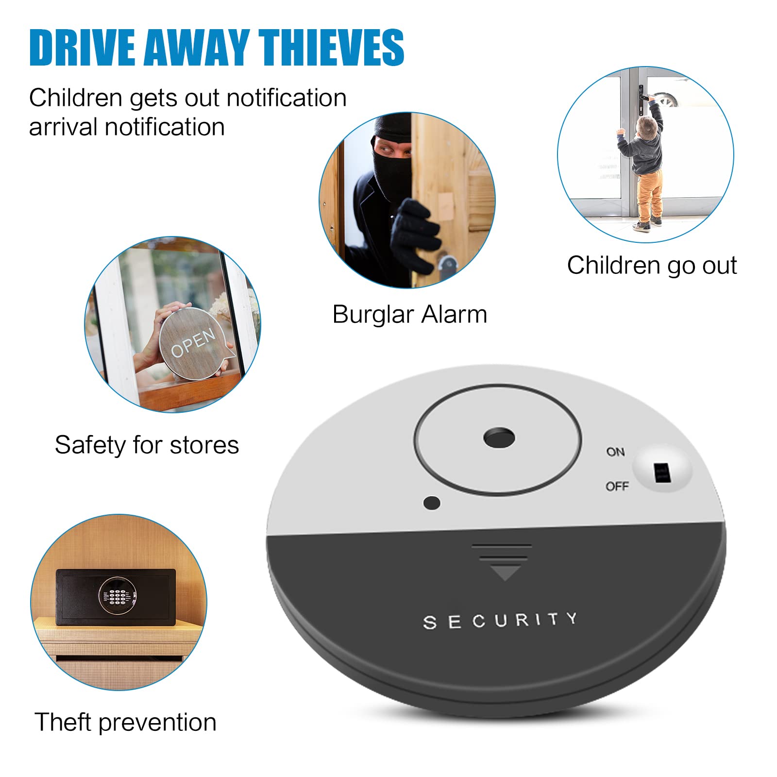 2 Pack Home Security Anti-Theft Window & Door Alarm, Ultra-Slim Loud Alarm Vibration Sensor Detector for Warning Burglars Intruder, Good for Home, Office, RV, Dorm Room (2)