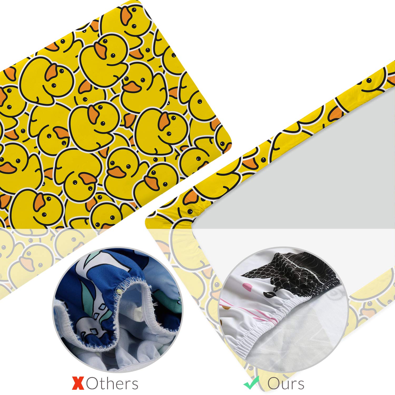 ARIGHTEX 2 Pack Fitted Crib Sheets, Soft Jersey Knit, Breathable and Hypoallergenic Baby Sheet, Duck and Dinosaur, Portable Mattress Topper for Boys Girls, 28"x 52", Nursery Sheet Fits Standard Size