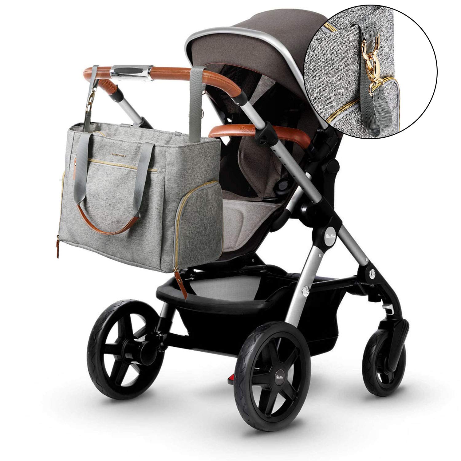 mommore Breast Pump Bag Diaper Tote Bag with 15 Inch Laptop Sleeve Fit Most Breast Pumps like Medela, Spectra S1,S2
