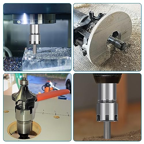 1/4 Inch Shank Router Bit Collet ER20M Extension Chuck Converter, Drill Chuck Adapter, Convert 1/2-Inch & 1/4-Inch Shank Bits for Milling Lathe Tool Workholding and CNC Engraving Machine