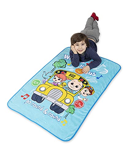 CoComelon Musical Warm, Plush, Throw Blanket That Plays The Theme Song - Extra Cozy and Comfy for Your Toddler, Blue