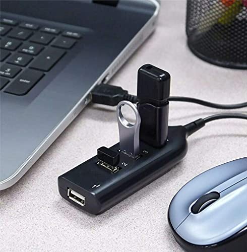 FDBV USB 2.0 Hi-Speed 4-Port Splitter Hub for PC Notebook High Speed Computer (Black)