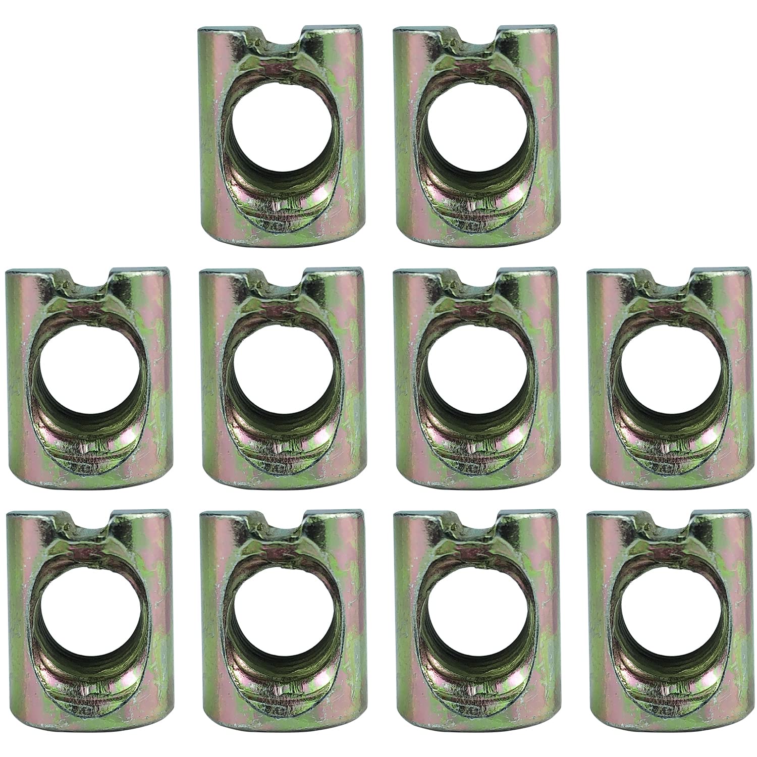 10 PCS Metric M8 Barrel Nuts Cross Dowels Slotted Nuts Baby Bed Crib Screws Hardware Replacement Kit for Bunk Bed Beds Headboards Chairs Furniture M8x12mmx15mm Color zinc