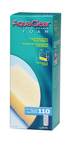 AquaClear 110 Filter Media for Aquariums up to 110 Gallons, 3-Pack Activated Carbon Inserts and 3-Pack Foam Inserts, Replacement Filter Media